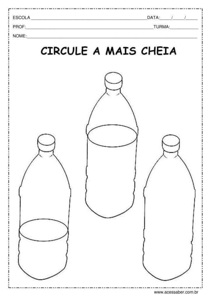 Atividade de percepção visual: Cheio ou vazio - Acessaber