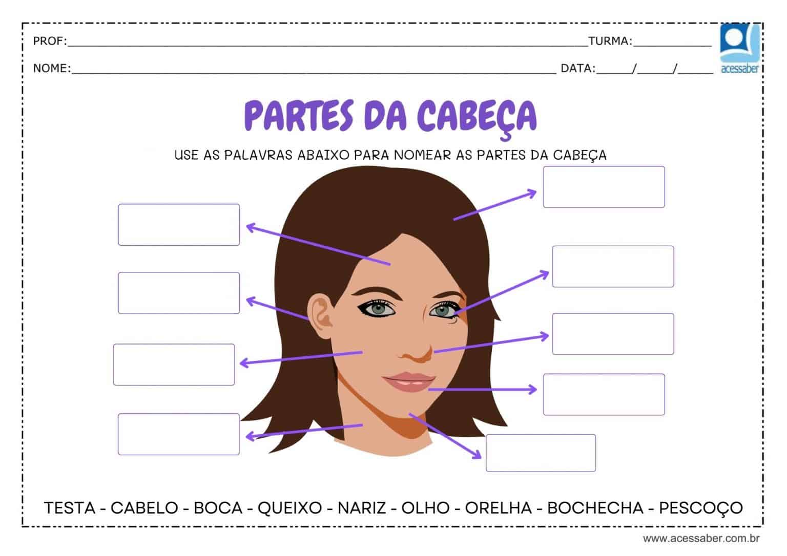 Atividade Parte Do Corpo 1 Ano Fdplearn