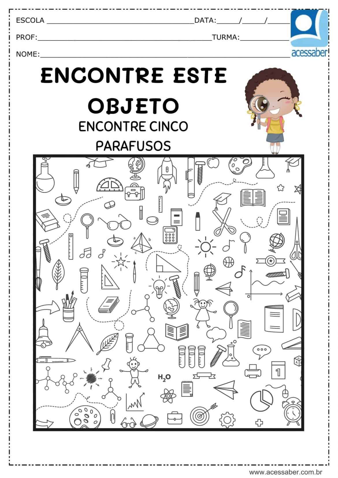 Atividade de matemática: Percepção visual - Encontre o objeto - 1º ano ...
